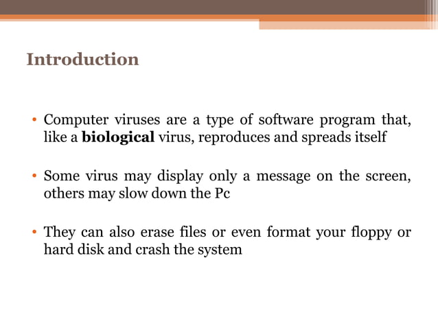 Presentation on computer viruses | PPT | Operating Systems | Computer ...