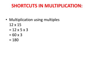 1 arithmetic shortcuts | PPTX