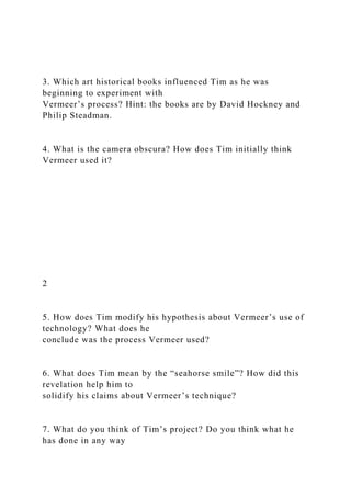 1 ART160 Finch Tim’s Vermeer viewing guide .docx