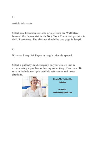 1)Article AbstractsSelect any Economics related article fr.docx