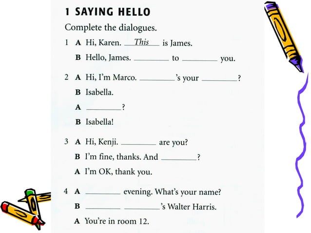 1 a (saying hello & grammar) | PPT