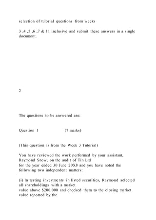 1 Assessment Task – Tutorial Questions Assignment | DOCX