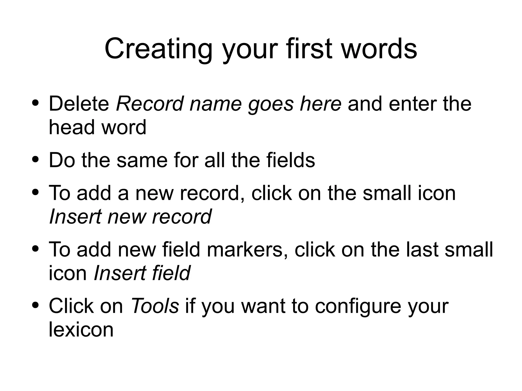 Lexique Pro (1rst Assignment) | PPT