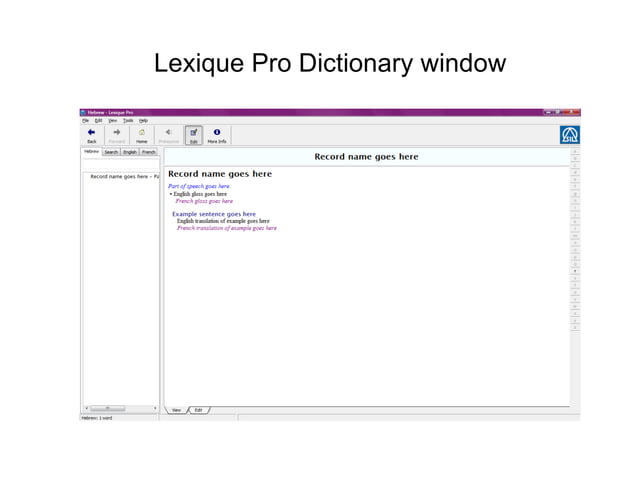 Lexique Pro (1rst Assignment) | PPT