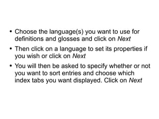 Lexique Pro (1rst Assignment) | PPT