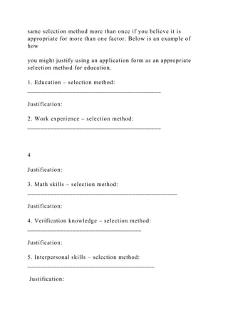 1 Assignment 1 Introduction to Employee Selection and.docx | Resume Writing and Advice | Job Search