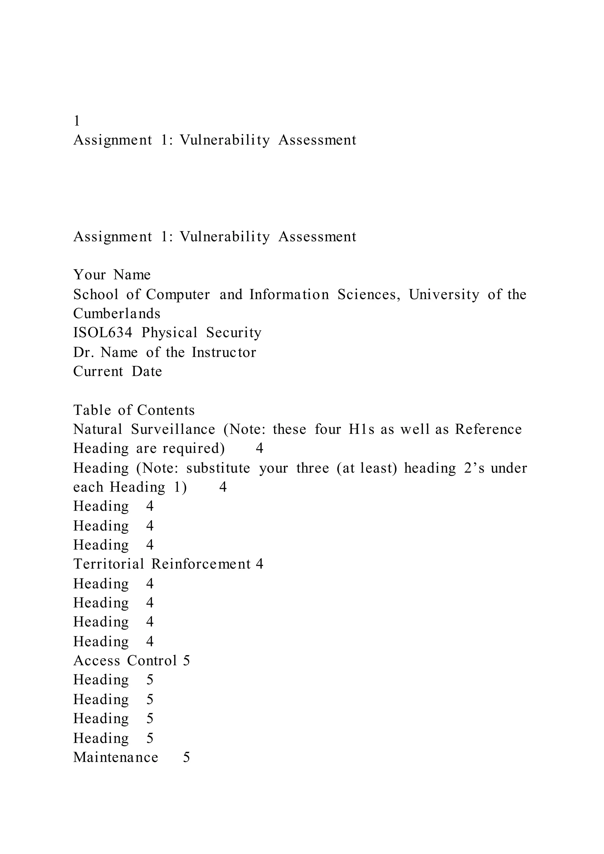 1Assignment 1 Vulnerability AssessmentAssignment 1 | PDF