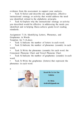 (1)assignment 7.1 a identifying letters, phonemes, and graphemes | DOCX