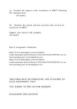 1 Assignment BLC30603 Warehouse Management | PDF