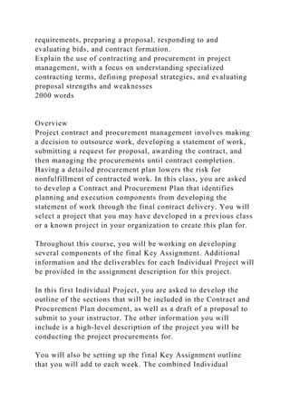 #1 Assignment Objectives Explain the bid and proposal process to.docx