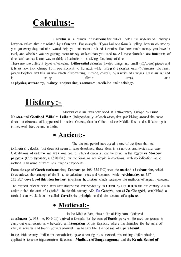 calculus assignment of math | PDF