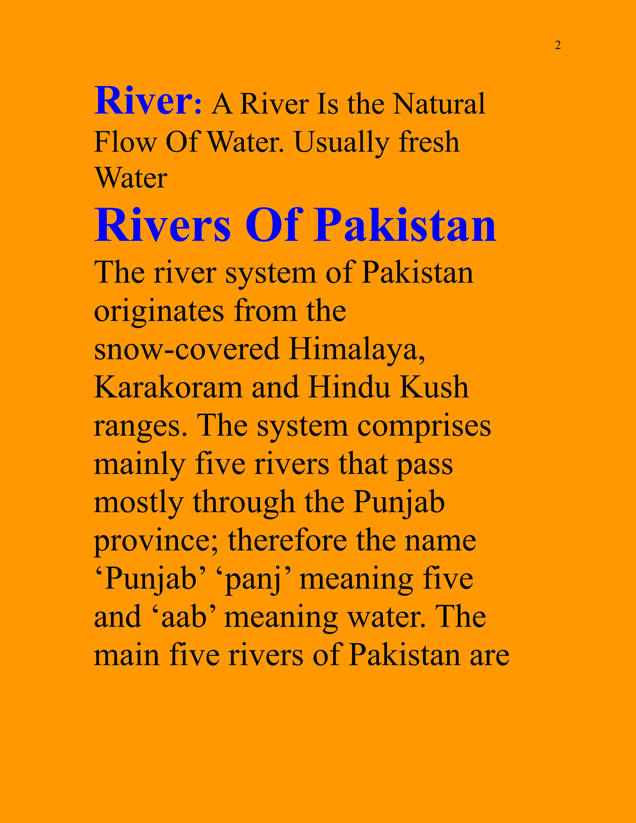 Rivers of pakistan | PDF