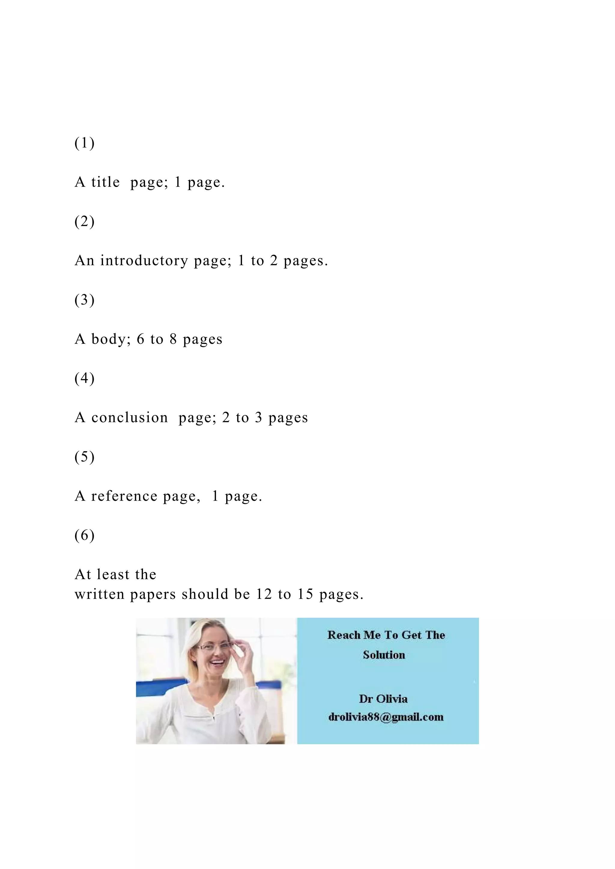 (1)A title page; 1 page.(2)An introductory page; 1 .docx