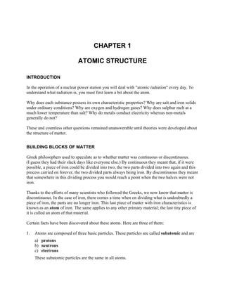 1 Atomic Structure for modern theory ... | PDF