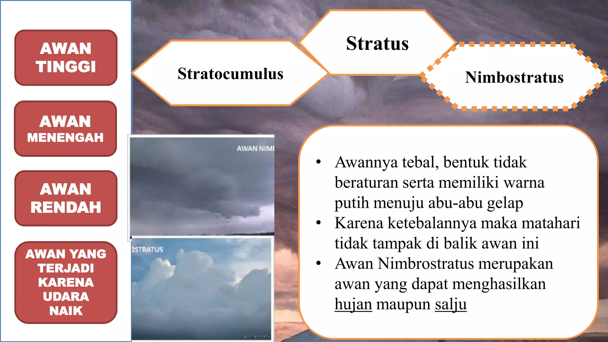 Presentasi Jenis-Jenis Awan Geografi Kelas 10 | PPTX