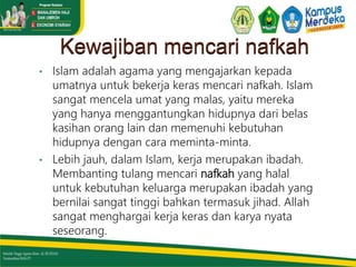 (1) Ayat & Hadist tentang perintah mencari nafkah (bekerja).ppt