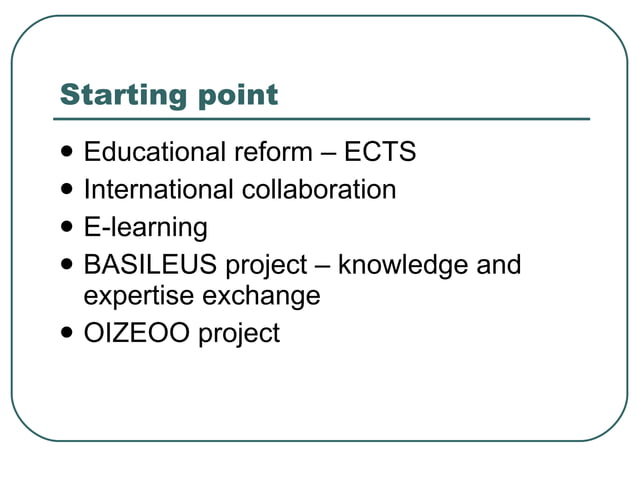 Virtual learning spaces: example of international collaboration | PPT