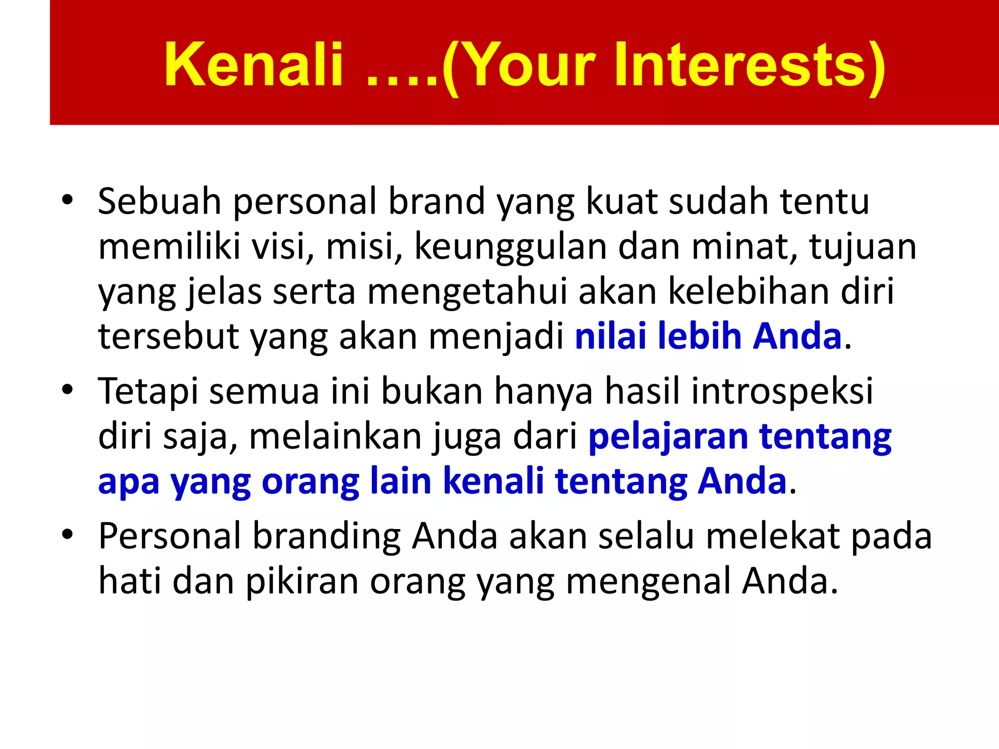 Identifying Yourself_ Materi Workshop "PERSONAL BRANDING" | PDF