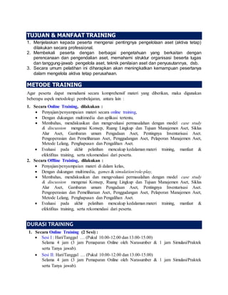 Silabus Training “Effective BUILDING & ASSET MANAGEMENT” (dikaitkan ...