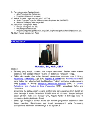 Silabus Training “Effective BUILDING & ASSET MANAGEMENT” (dikaitkan dengan ISO 55001) | PDF