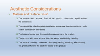 1 b. Machine design - Prefered numbers, asthetic and ergonomic design | PPTX