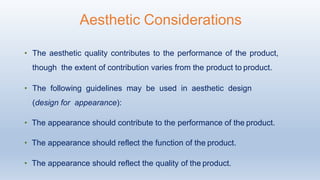 1 b. Machine design - Prefered numbers, asthetic and ergonomic design ...