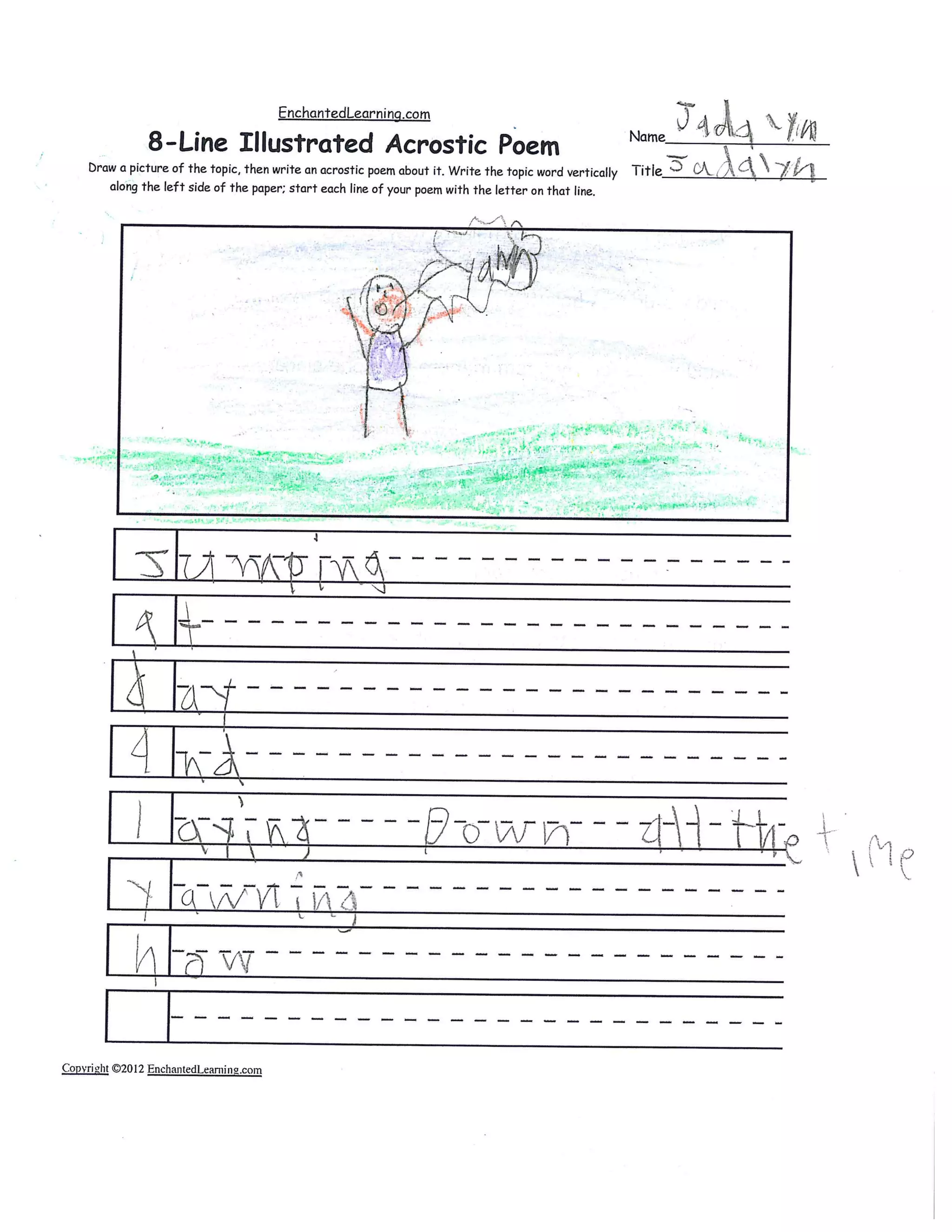 Acrostic Poems - Mrs. Byron's 1st Grade Class | PDF | Poetry | Books ...