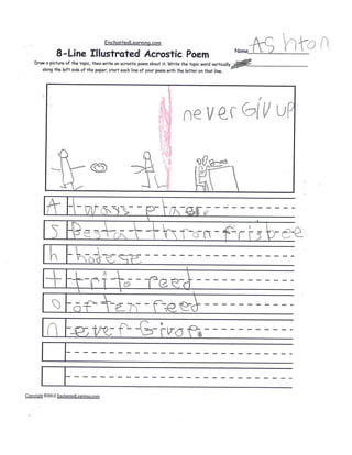 Acrostic Poems - Mrs. Byron's 1st Grade Class | PDF