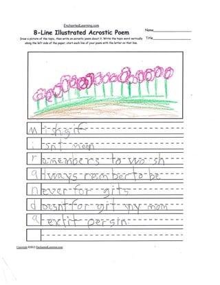 Acrostic Poems - Mrs. Byron's 1st Grade Class | PDF