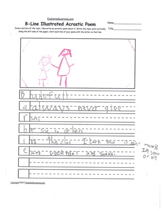 Acrostic Poems - Mrs. Byron's 1st Grade Class | PDF | Poetry | Books ...