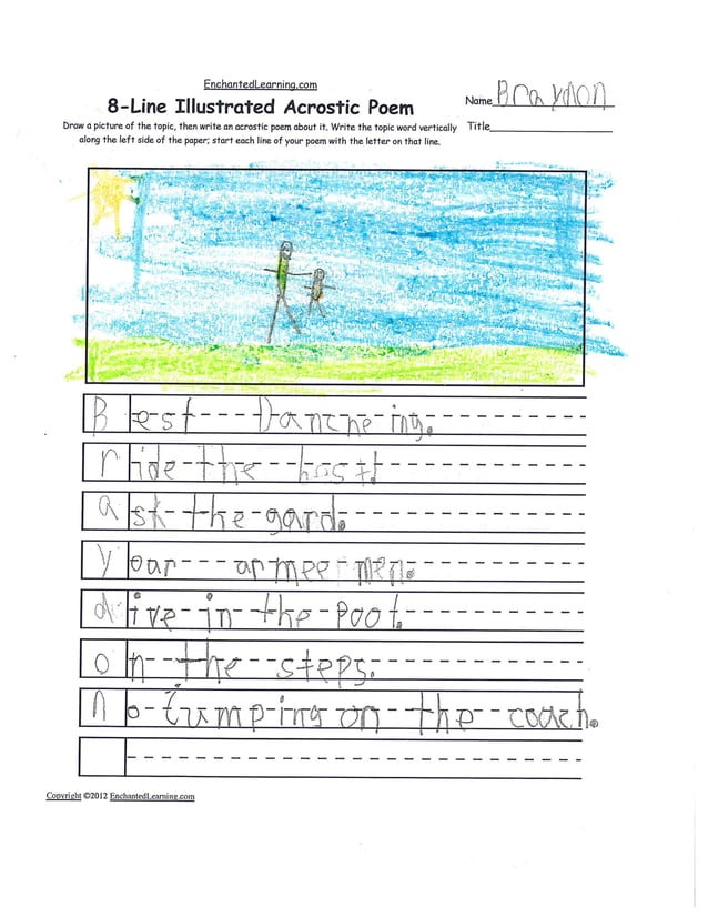 Acrostic Poems - Mrs. Byron's 1st Grade Class | PDF | Poetry | Books ...
