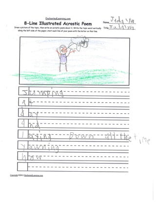 Acrostic Poems - Mrs. Byron's 1st Grade Class | PDF