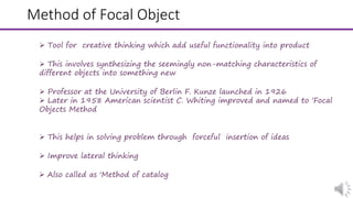 Creativity tools-part 2: Method of focal object | PPTX