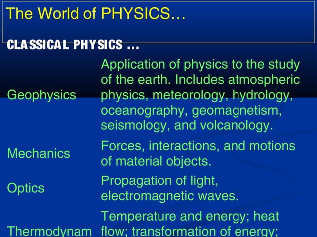 1b physics (branches) | PPT