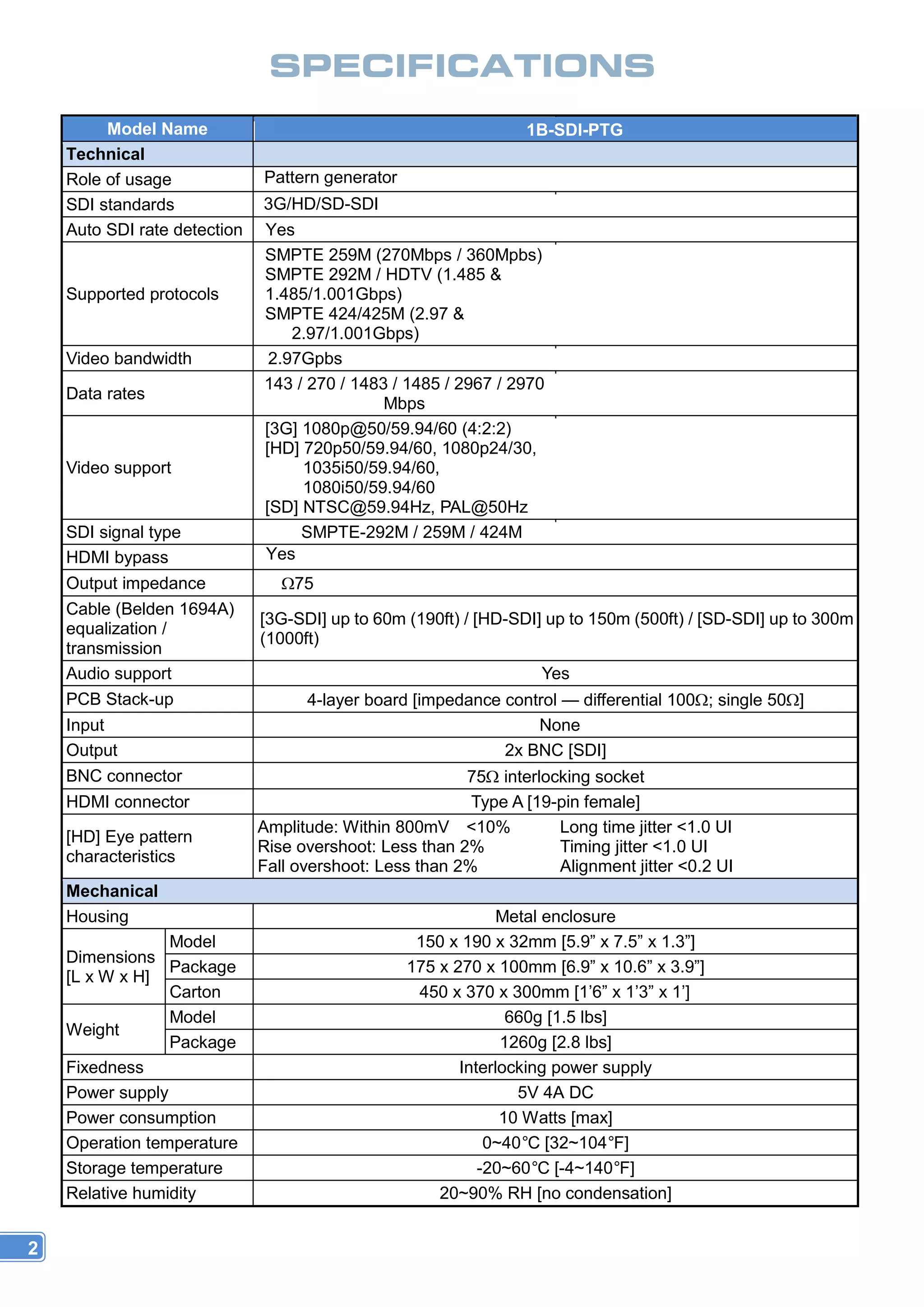 SDI Pattern Generator | PDF