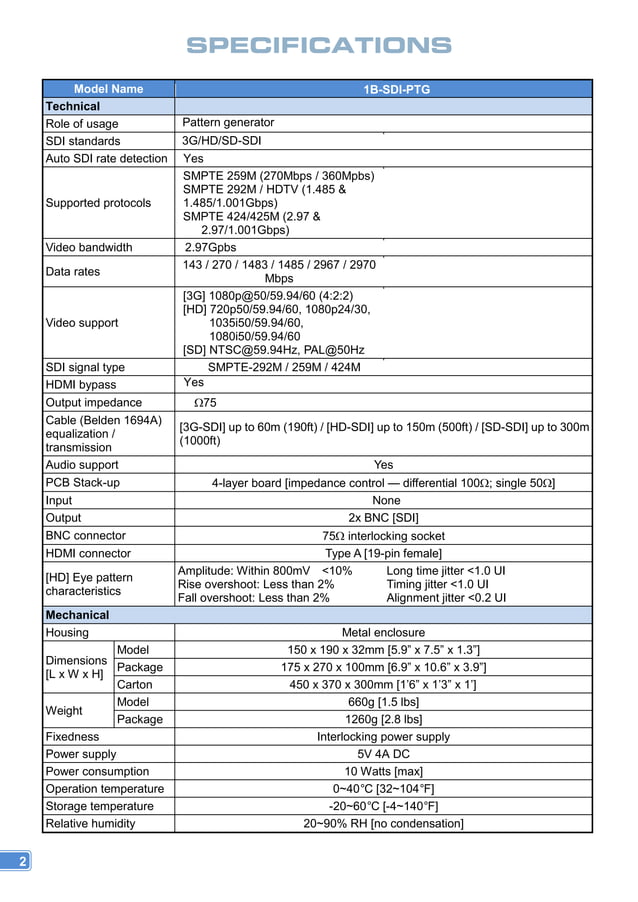 SDI Pattern Generator | PDF