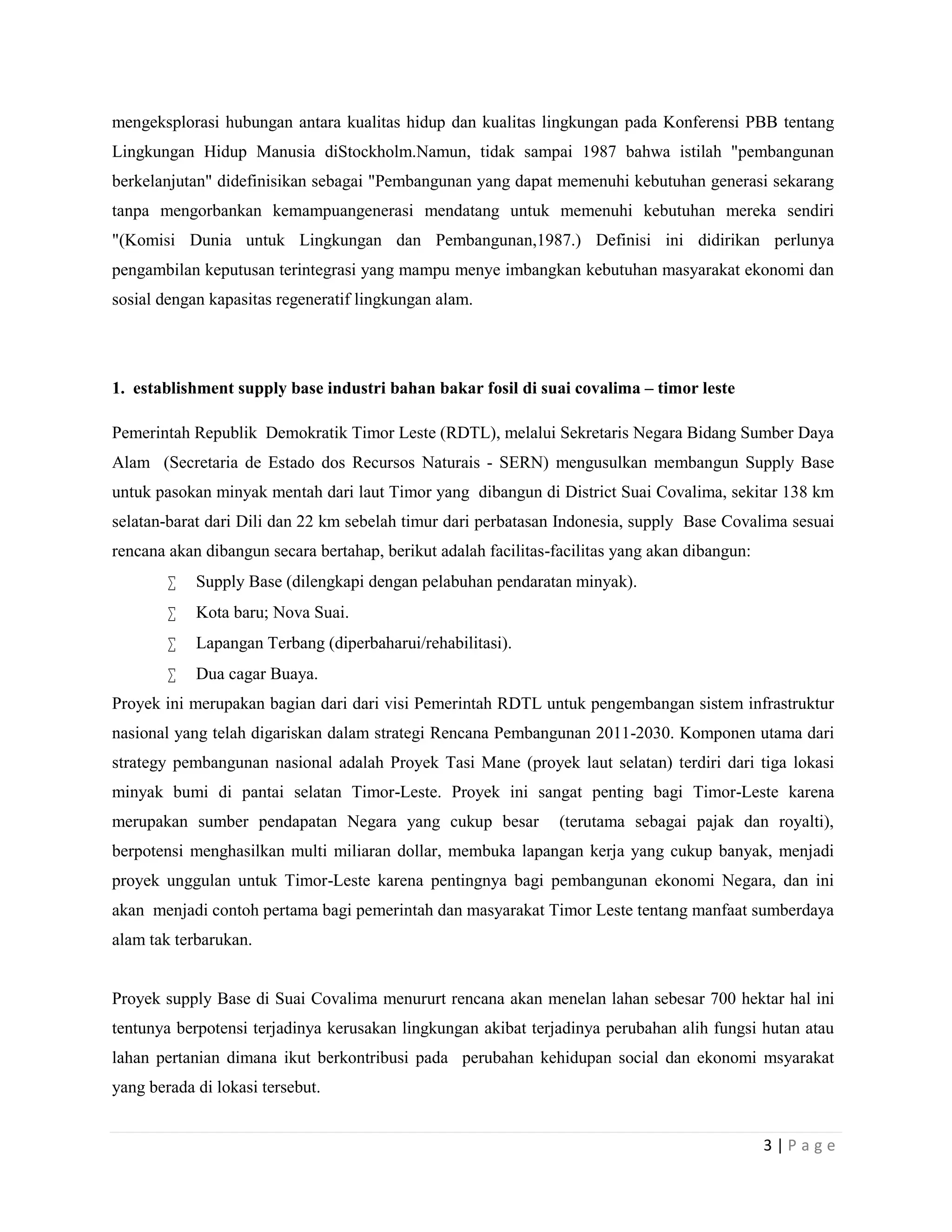 Proyek Tasi Mane Suai Covalima | PDF