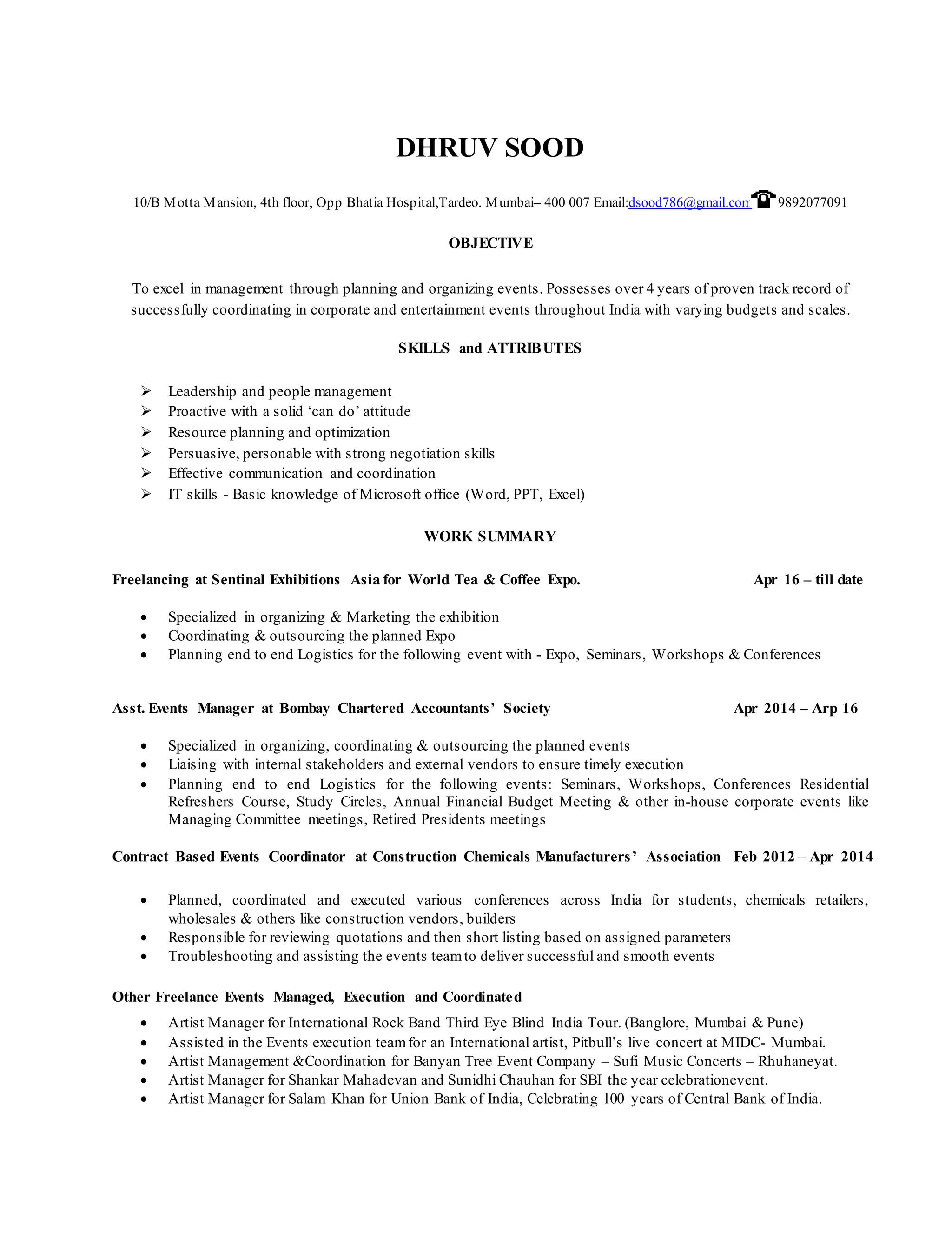 DHRUV SOOD CV 20.04.2016_FINAL | PDF