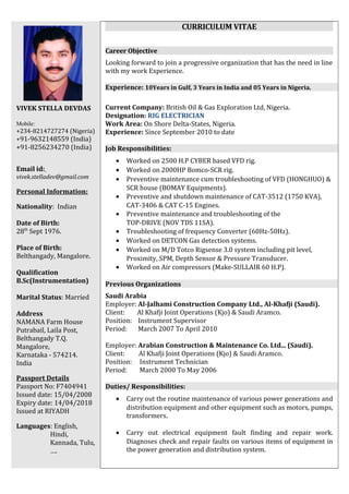 vivek resume-2015 | DOC