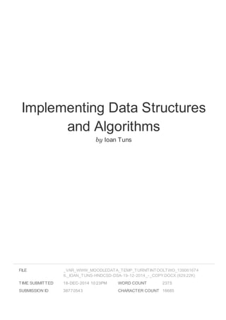 Implementing Data Structures and Algorithms | PDF