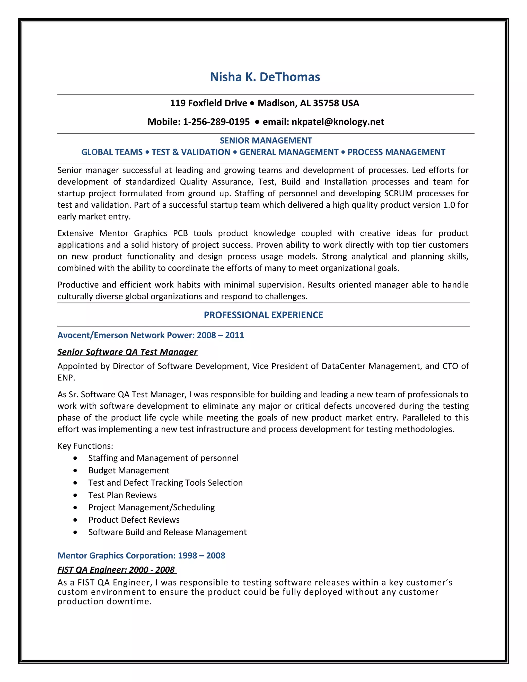 Nisha DeThomas CV | DOC | Business | Business and Finance