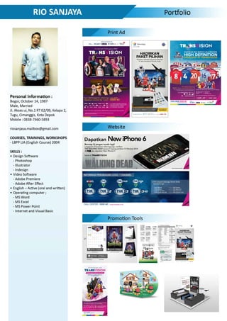 cv Rio Sanjaya | PDF