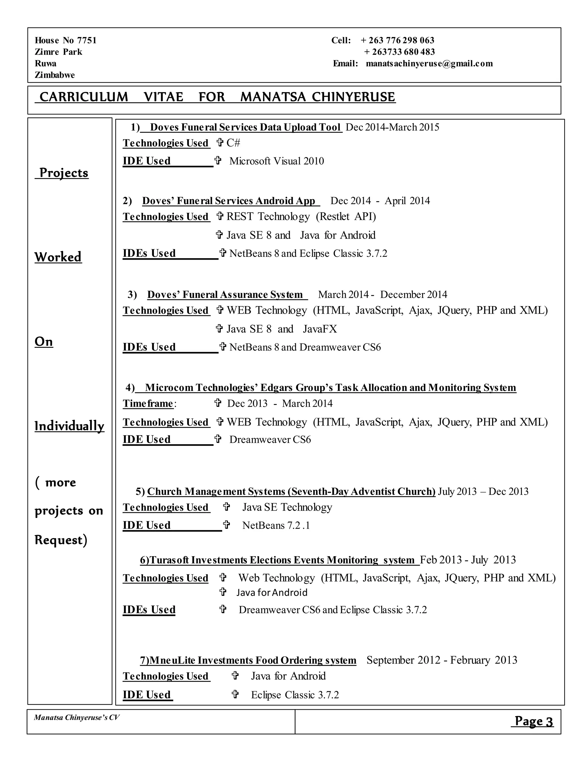 CV Manatsa | DOCX