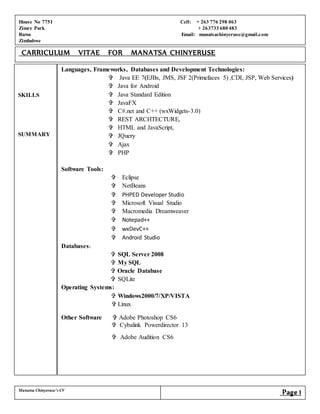 CV Manatsa | DOCX