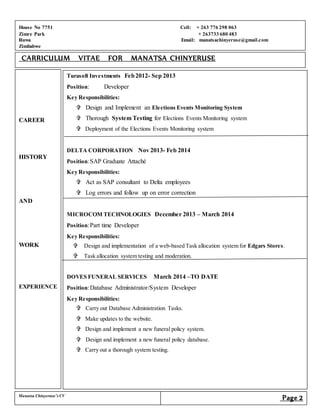 CV Manatsa | DOCX