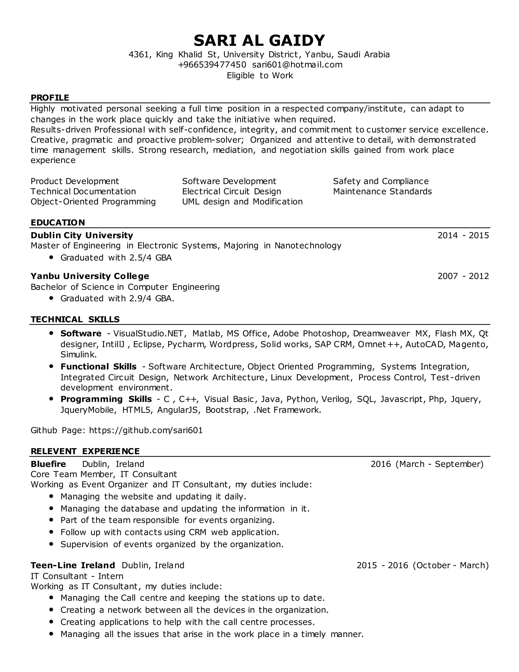Resume_Sari | DOCX