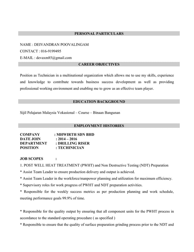 Deva resume | PDF