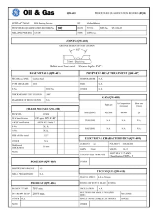 GTAW Qualification - Michael Gartee | PDF
