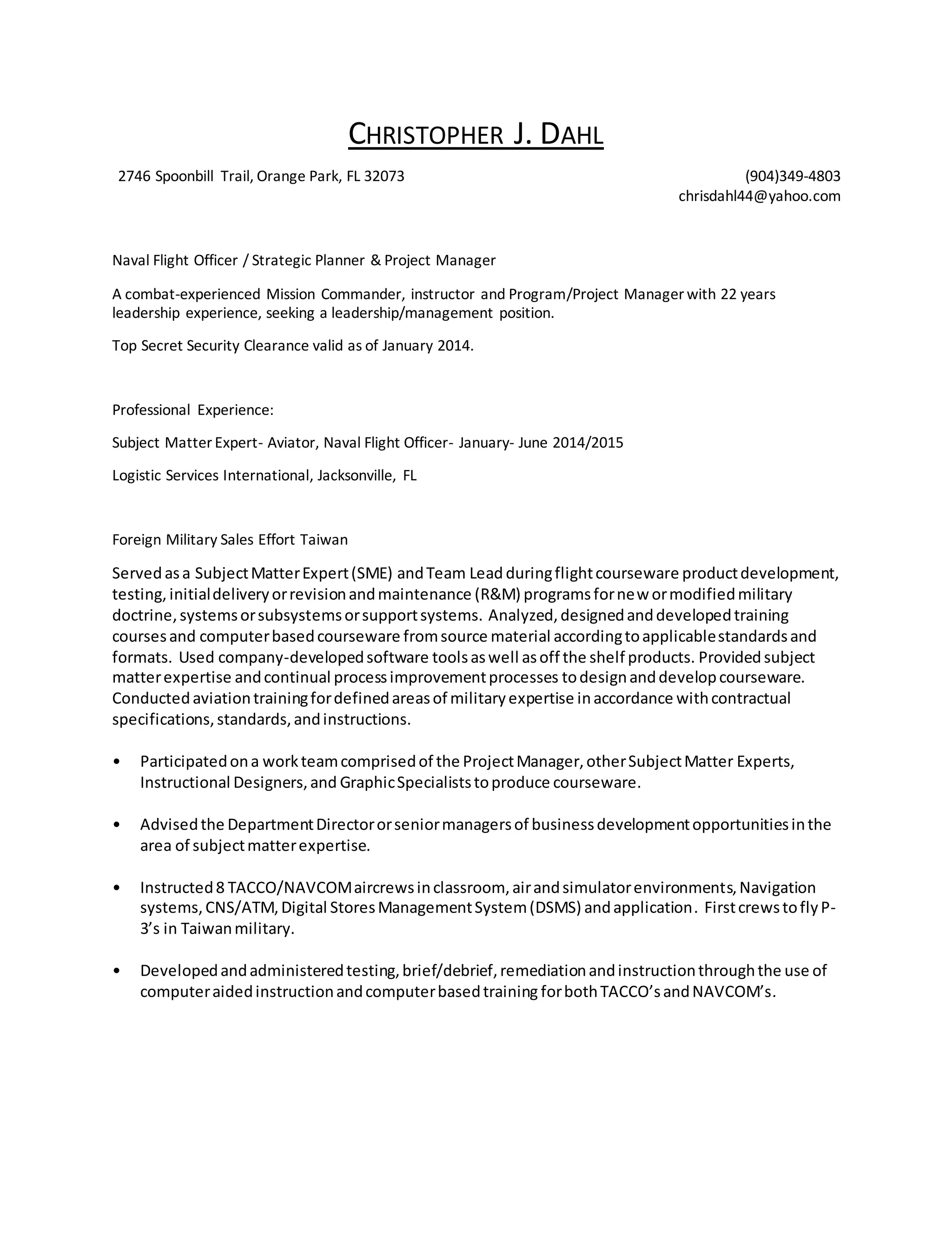 Military Career Resume | PDF