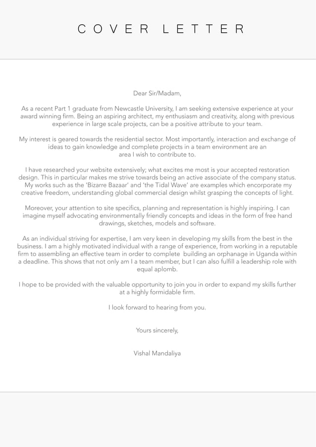 General Cover Letter, CV and Sample Portfolio | PDF